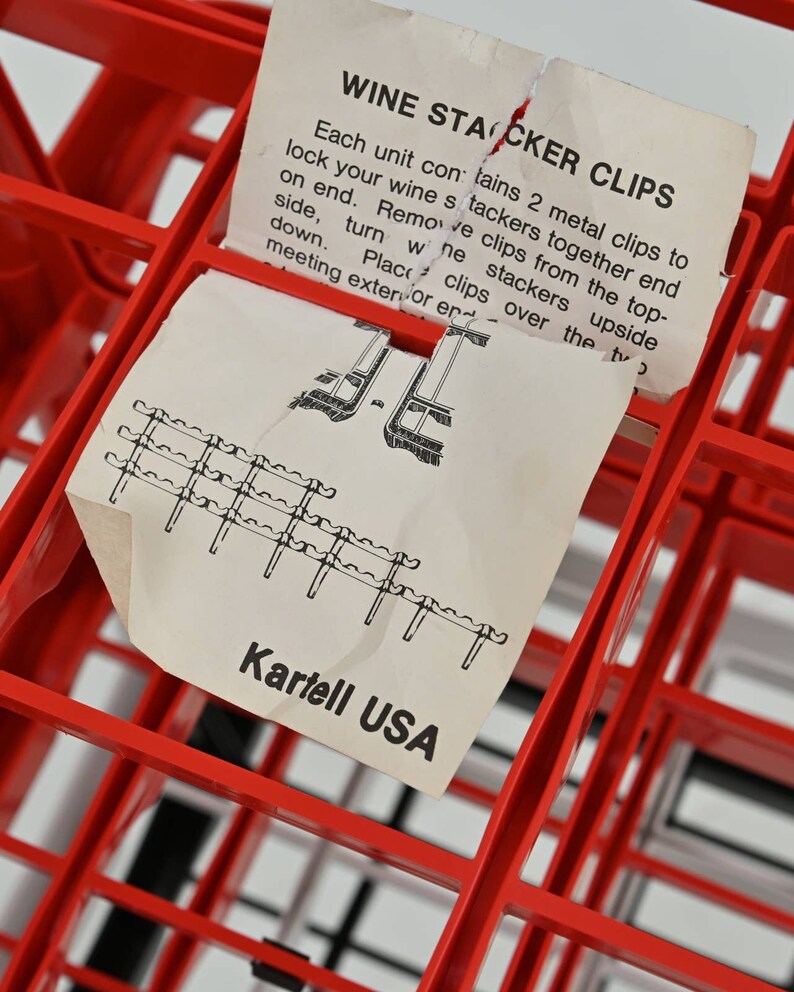 1970s Stacking Black, White, and Red Wine Rack by Kartell - Etsy