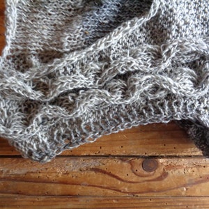 Hand-knitted Donegal Tweed Vest // V Neck, Grey, Short, Cable Knit ...