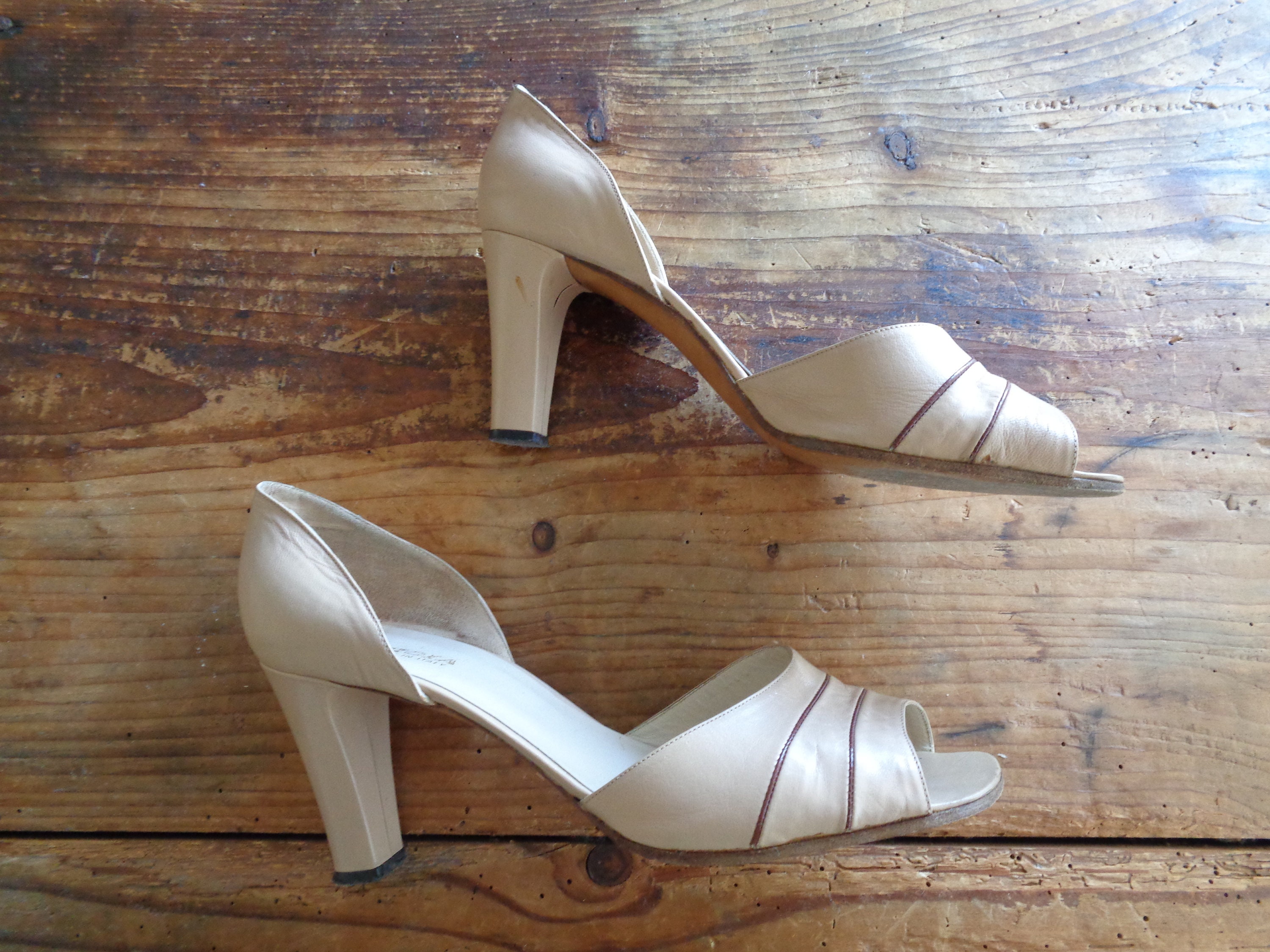Vintage Sandals (70s) // High Heel, Open Toe, Summer Sandals, Very Soft ...