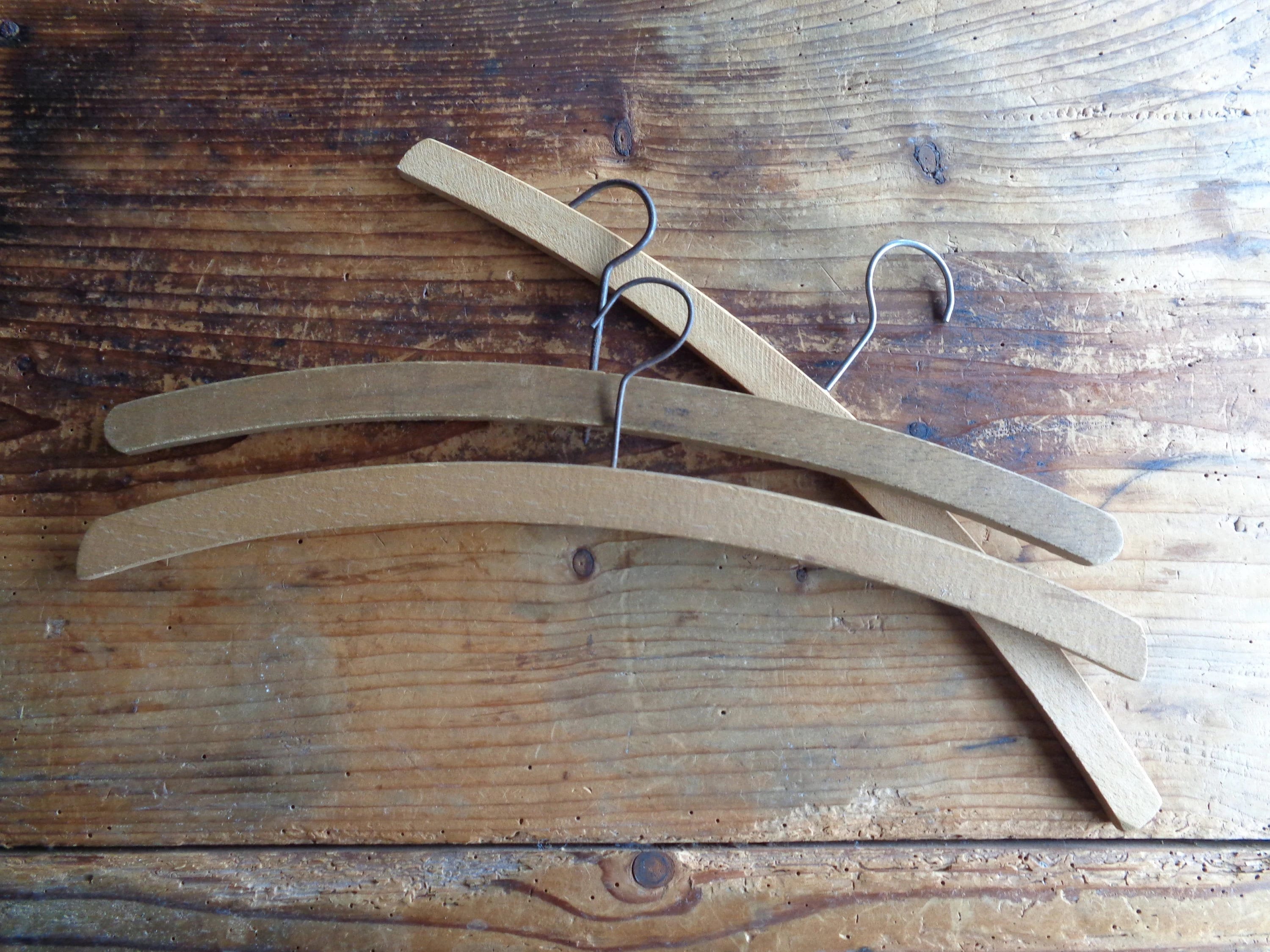 Vintage Wood Hangers // Simple, Made From Massive Wood - Etsy