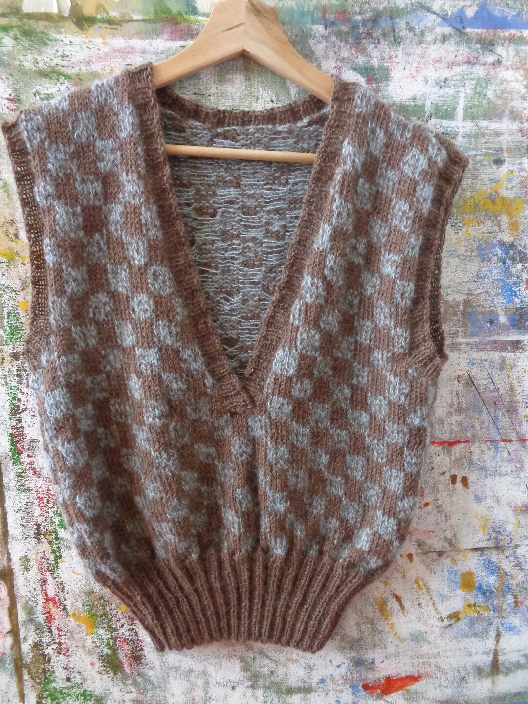 Hand-knitted Alpaca Vest // Made From Baby and Suri Alpaca Mohair, V ...