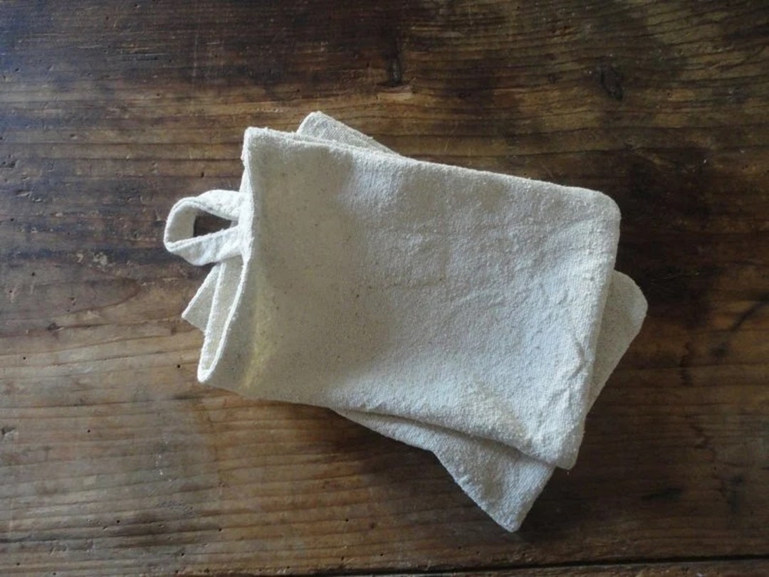 Rough Wash Mitten / Glove, Hand Made From Rough Natural Hemp or Raw ...