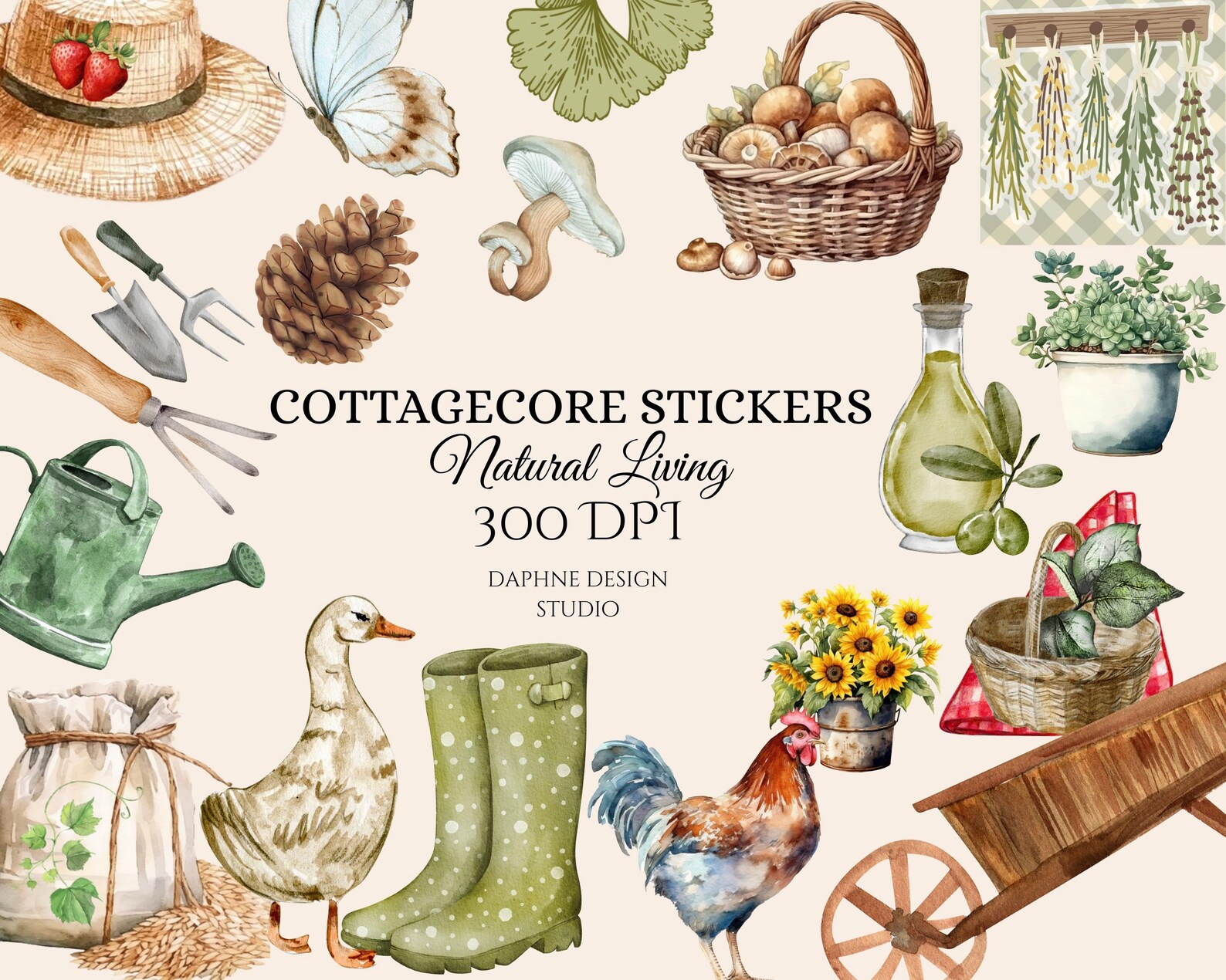 Cottagecore Stickers Sheets, Cottagecore Png, Country Living Png ...