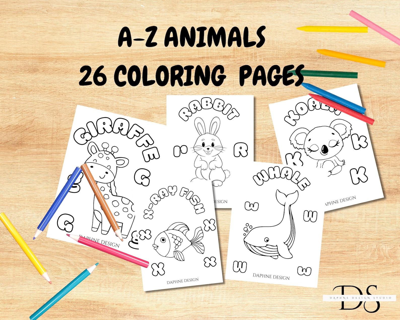 26 Alphabet Animal Coloring Pages,abc Coloring Page,homeschool ...