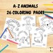 26 Alphabet Animal Coloring Pages,abc Coloring Page,homeschool ...