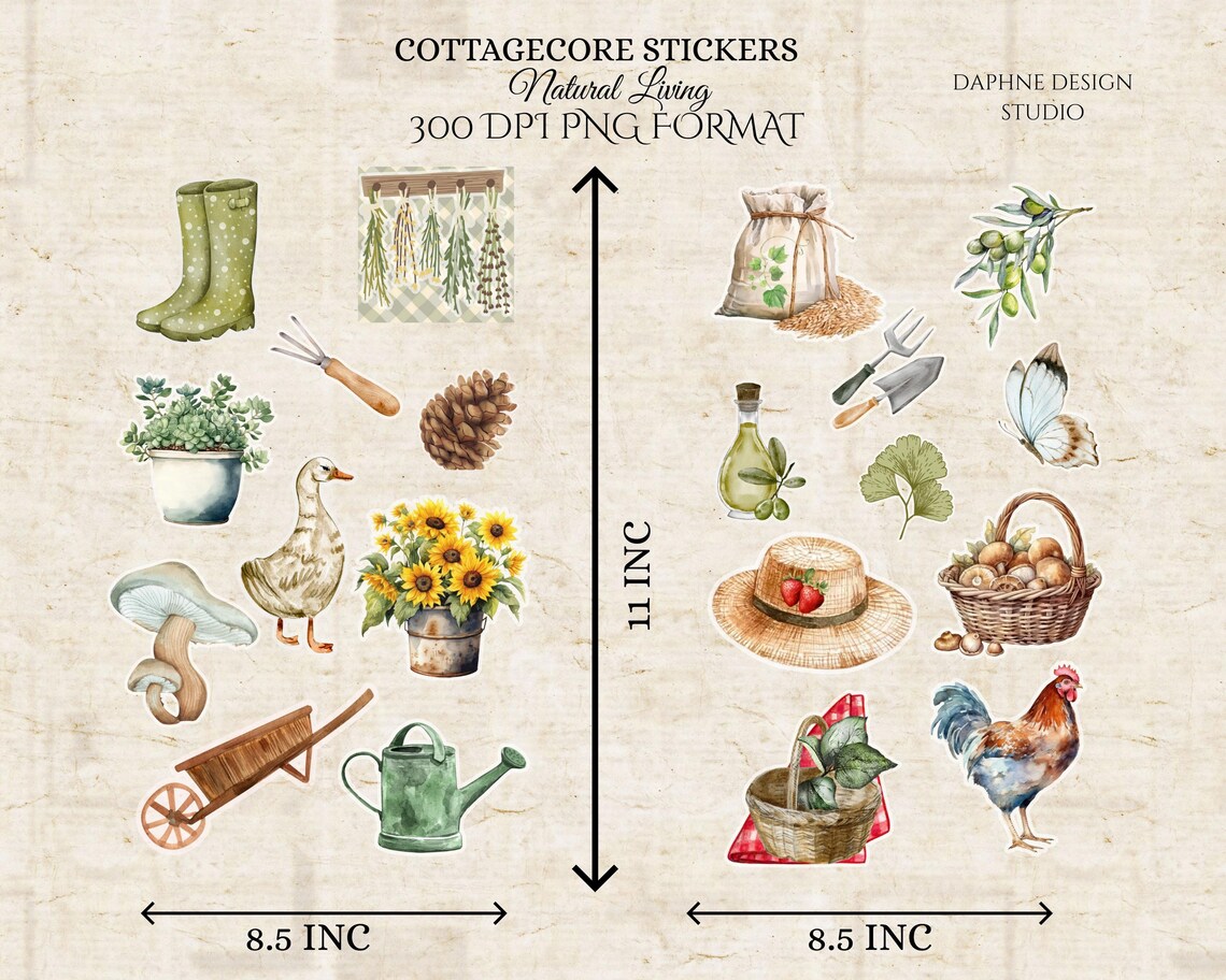 Cottagecore Stickers Sheets, Cottagecore Png, Country Living Png ...