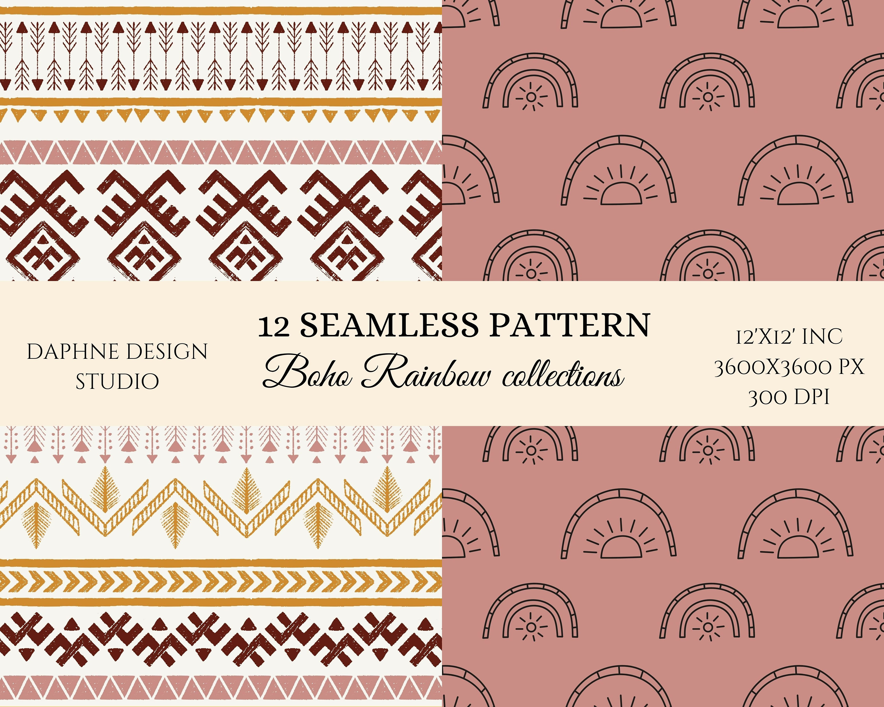 Boho Rainbow Seamless Digital Papers Nursery Repeat Pattern - Etsy
