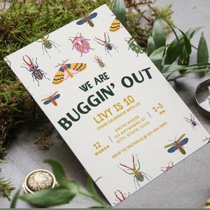 Kids Bug Birthday Invitation Insect Birthday Invite, Garden Birthday ...