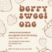 Berry Sweet One Kids Birthday Invitation | Minimalist Cute Kids First ...