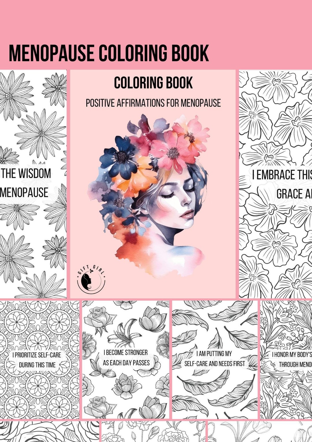 Menopause Coloring Book | Positive Affirmations | 10 Pages | Digital ...