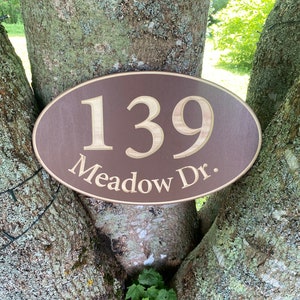 Personalized Wooden Oval Address Sign - Etsy