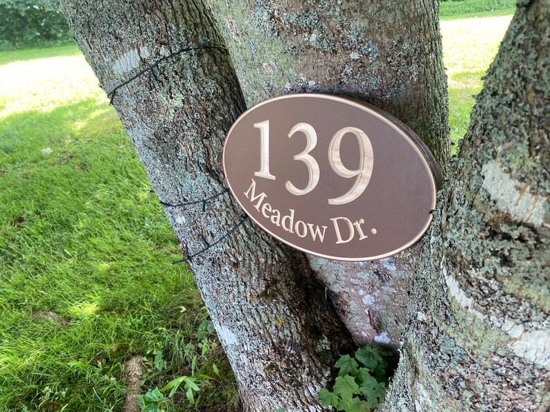 Personalized Wooden Oval Address Sign - Etsy