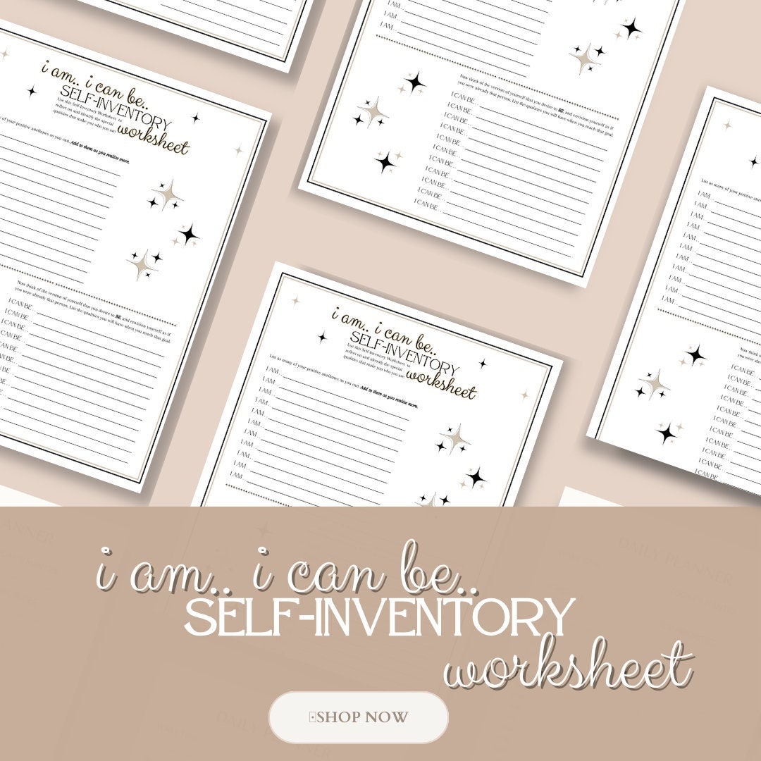 I Am.. I Can Be.. Self-inventory Planner Worksheet - Etsy