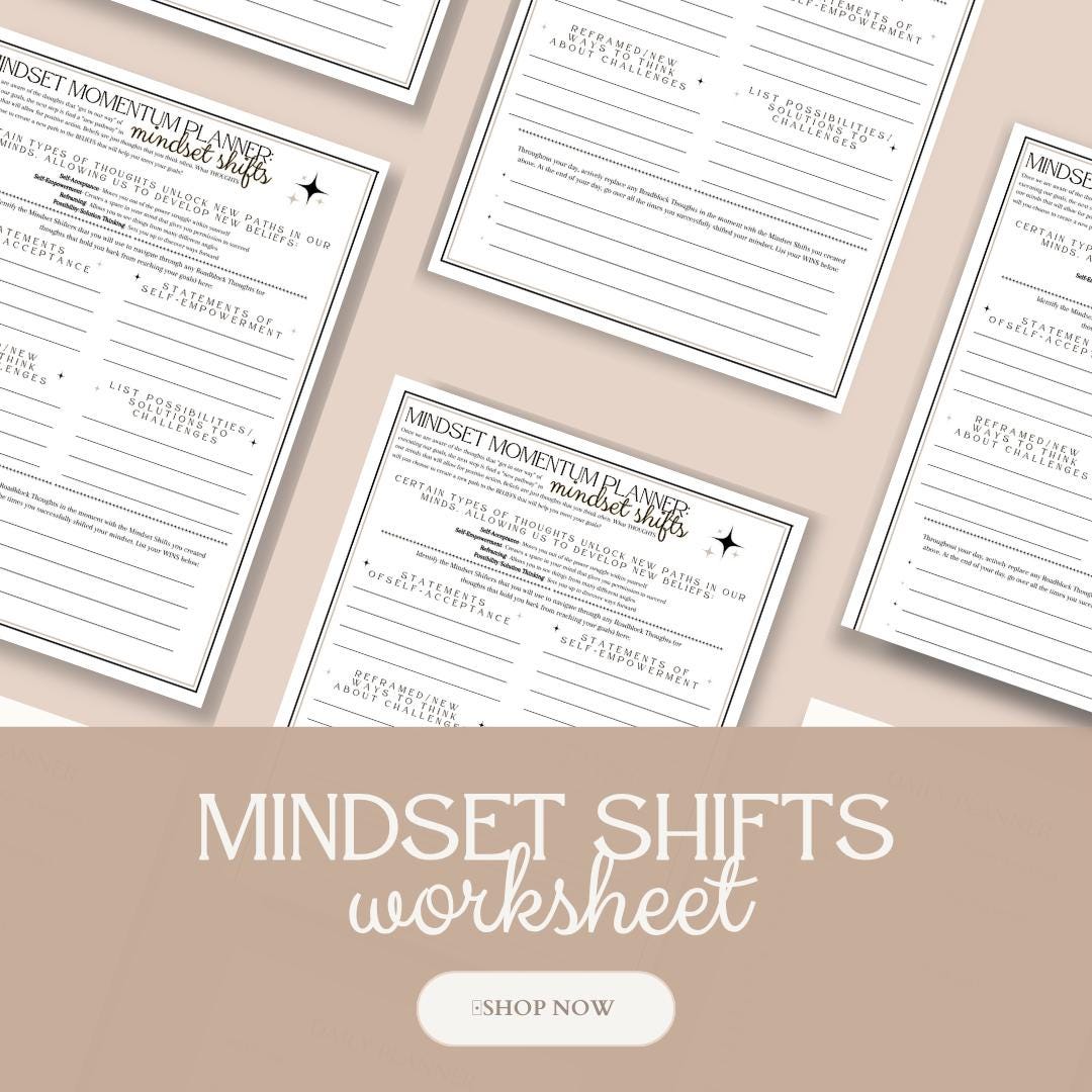 Mindset Shift Worksheet for Shifting From Fixed to Growth Mindsets ...