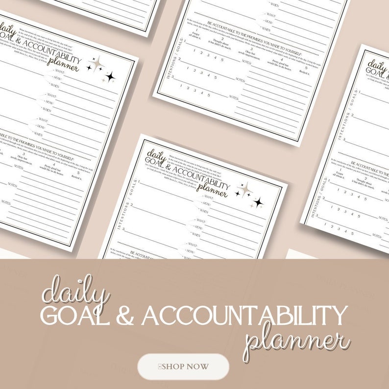 Daily Goal & Accountability Planner - Etsy