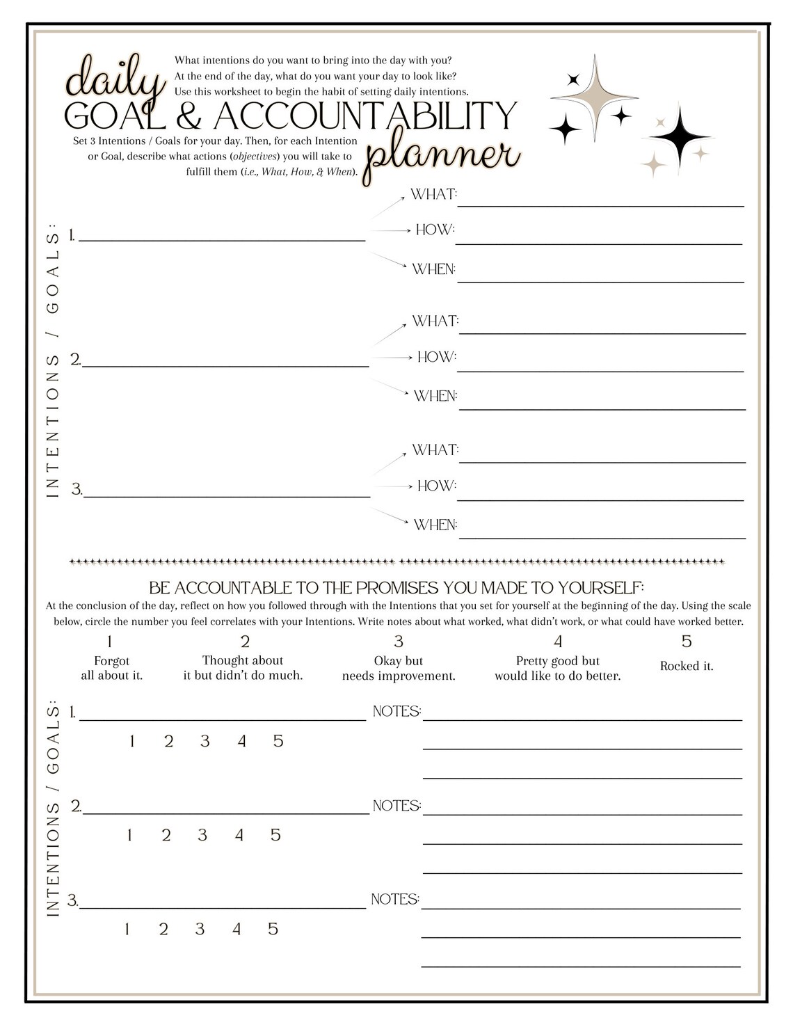 Daily Goal & Accountability Planner - Etsy