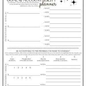 Daily Goal & Accountability Planner - Etsy