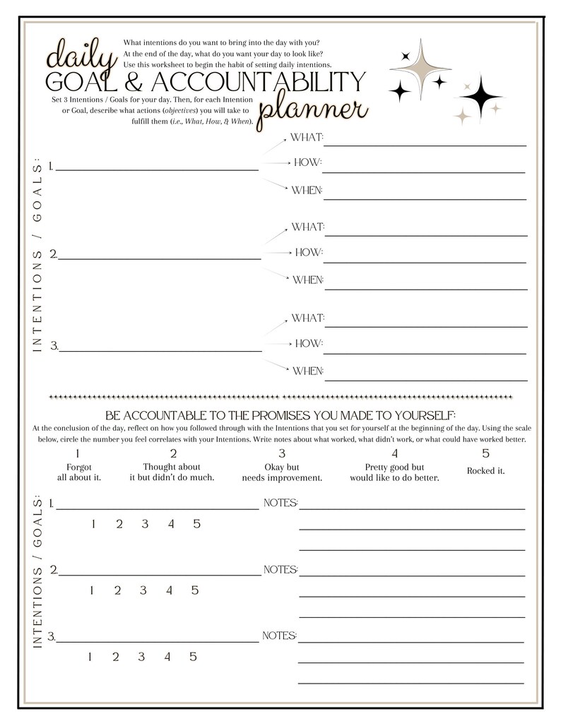 Daily Goal & Accountability Planner - Etsy
