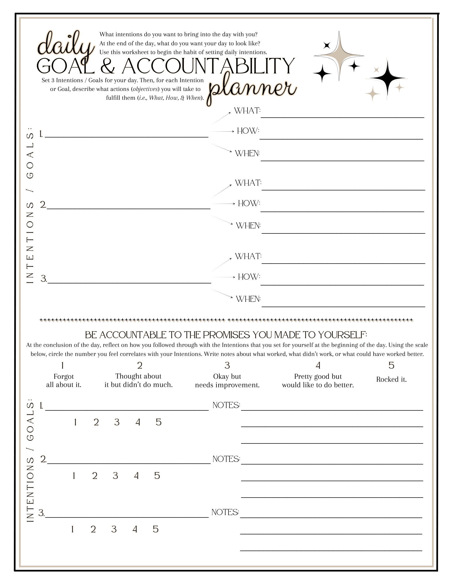 Daily Goal & Accountability Planner - Etsy