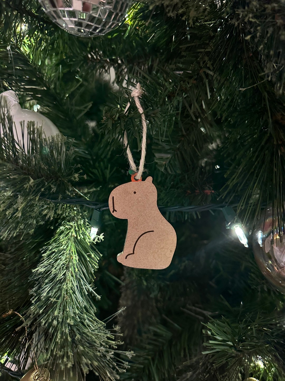 Capybara Ornament / Wooden Christmas Ornament / Capybara With Yuzu - Etsy