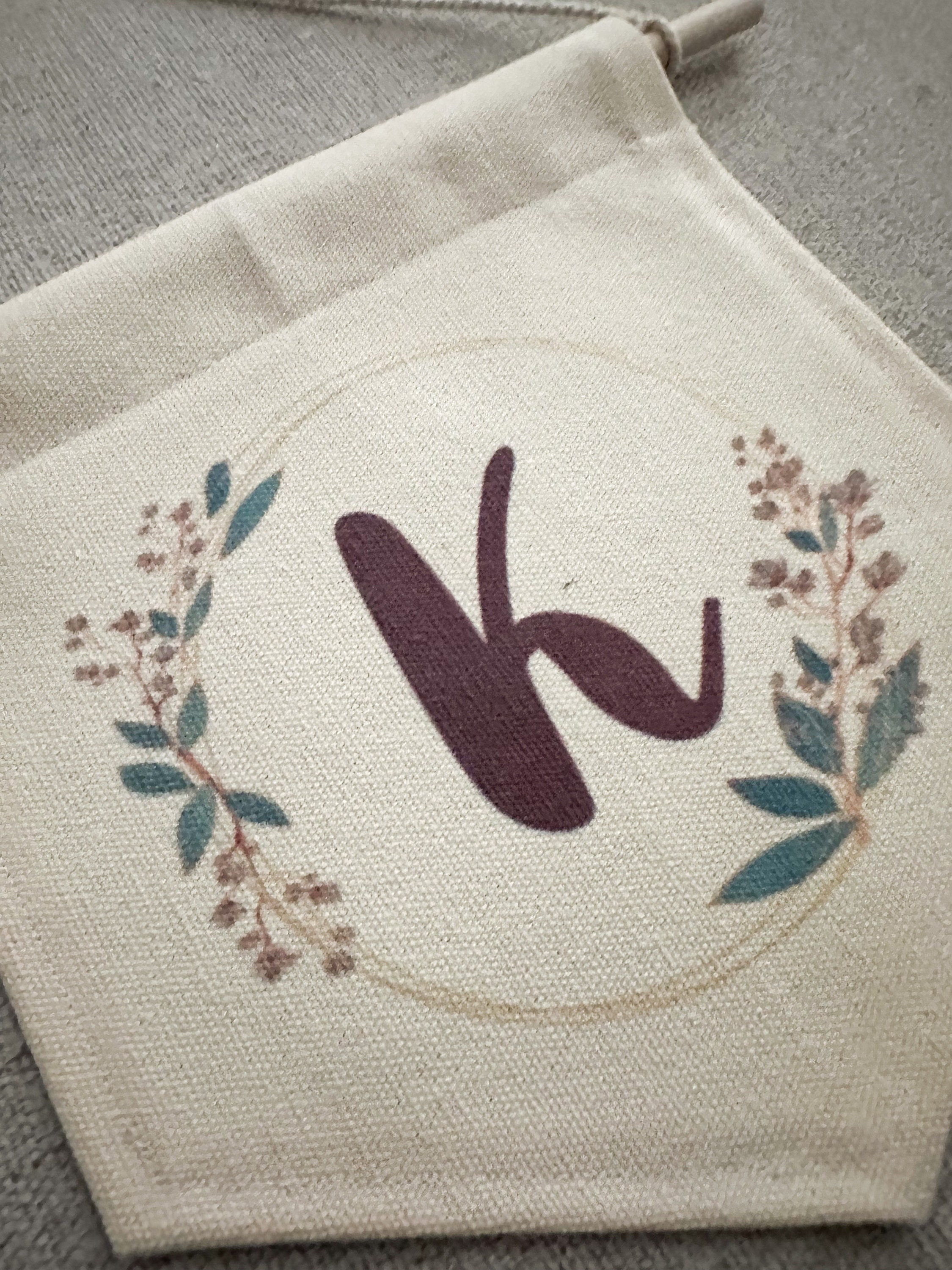 Custom Initial Banner Sublimation Print Canvas Bunting Nursery Decor ...
