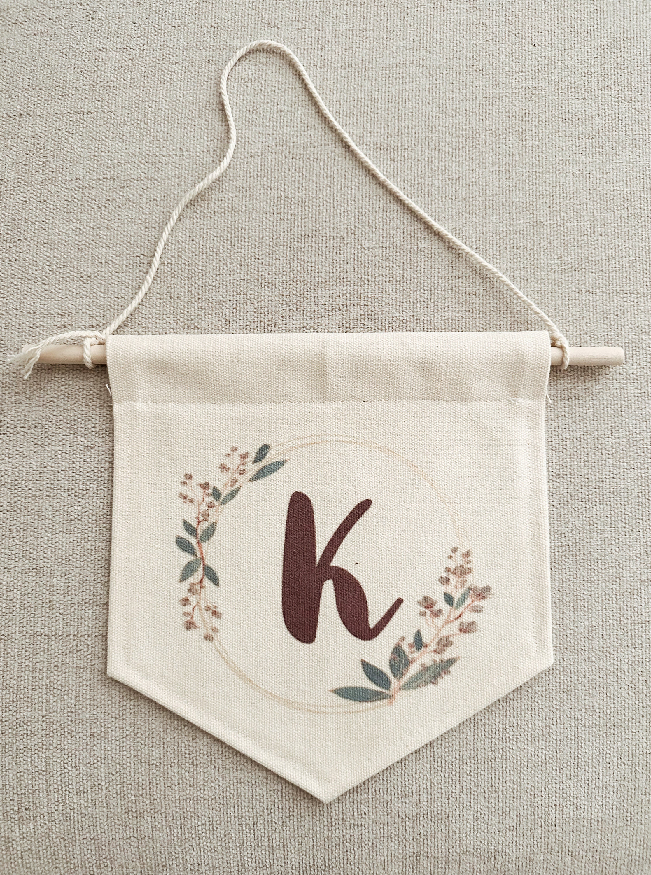 Custom Initial Banner Sublimation Print Canvas Bunting Nursery Decor ...