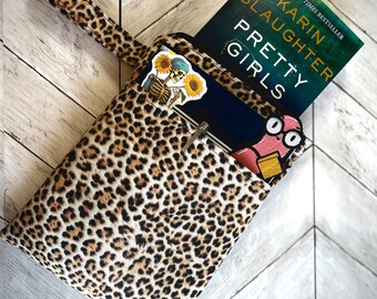 Leopard Print Quilted Book Sleeve: Padded Kindle, Bible, or iPad Cover ...