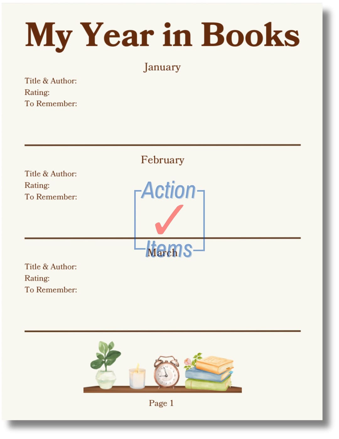 My Year in Books Long Note Tracker - Etsy