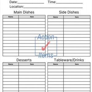 Printable Potluck Sign up Sheet Bundle - Etsy