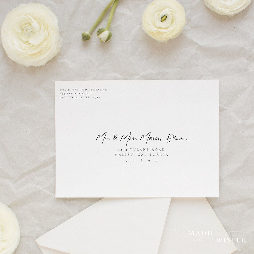 Printable Envelope Template Custom Wedding Address Template - Etsy