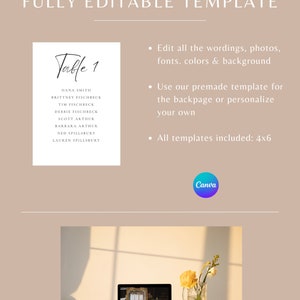 4x6 Seating Chart Template | Photo Table Number | Seating Chart ...