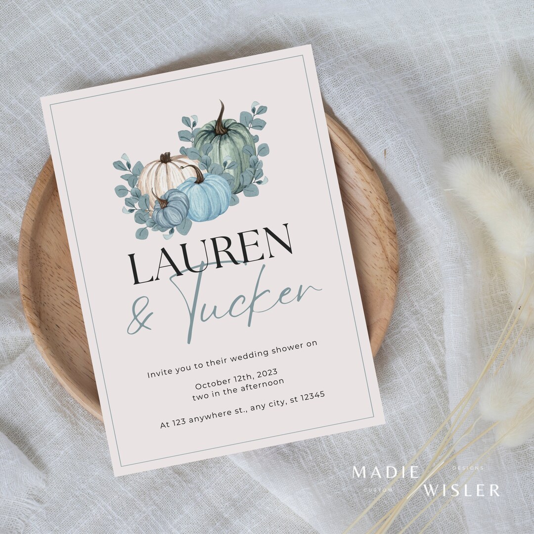 Fall Bridal Shower Invitation | Pumpkin Invite | Bridal Shower Invite ...