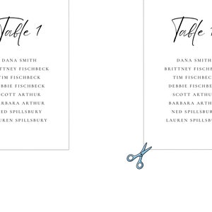 4x6 Seating Chart Template | Photo Table Number | Seating Chart ...