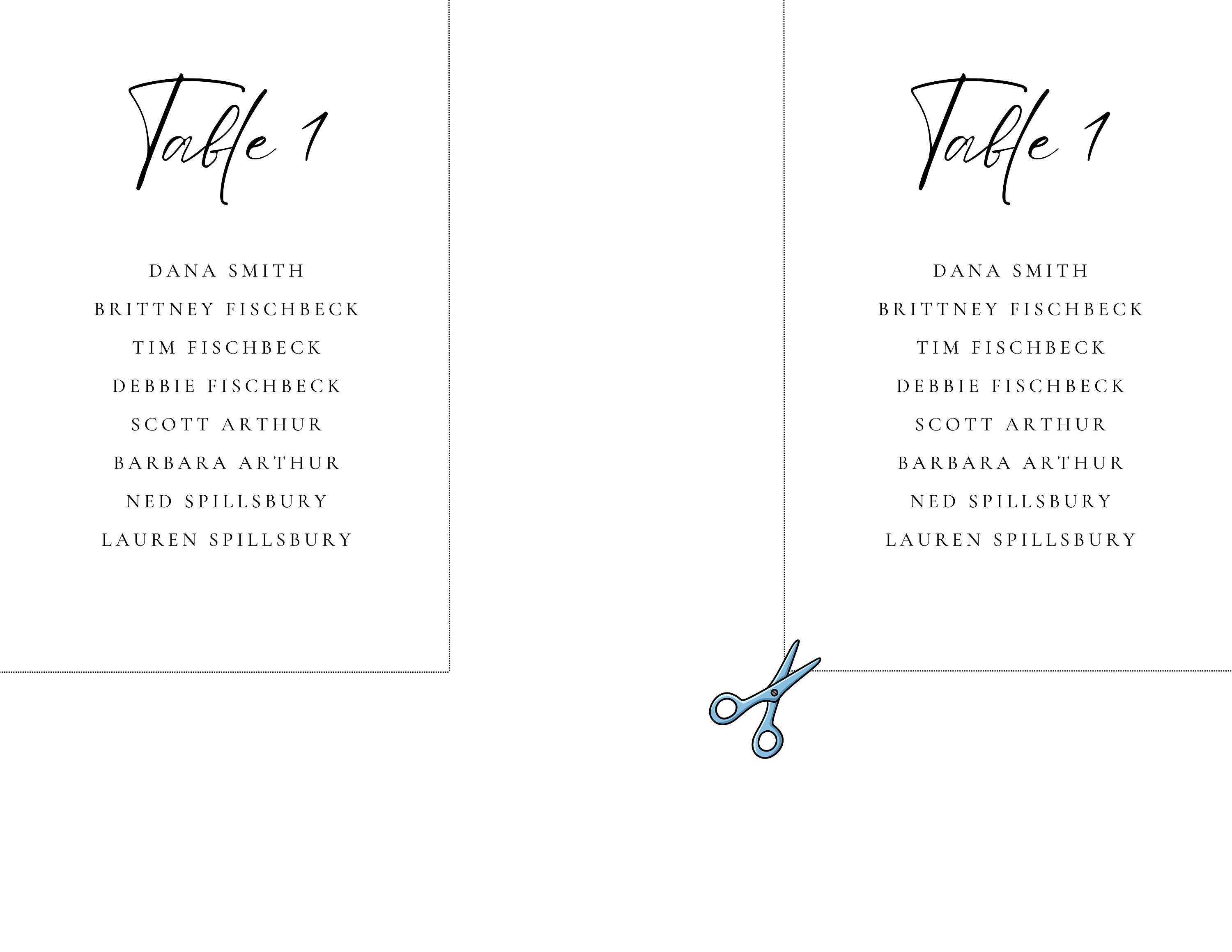 4x6 Seating Chart Template | Photo Table Number | Seating Chart ...