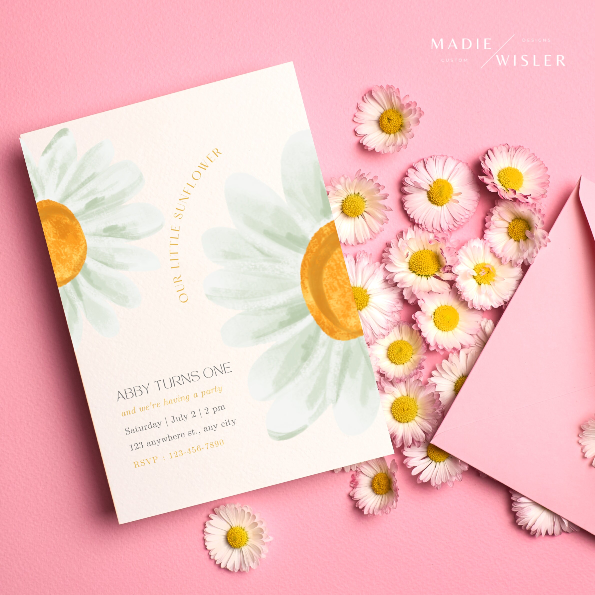 Sunflower Birthday Invitation Sunflower Invite Flower - Etsy