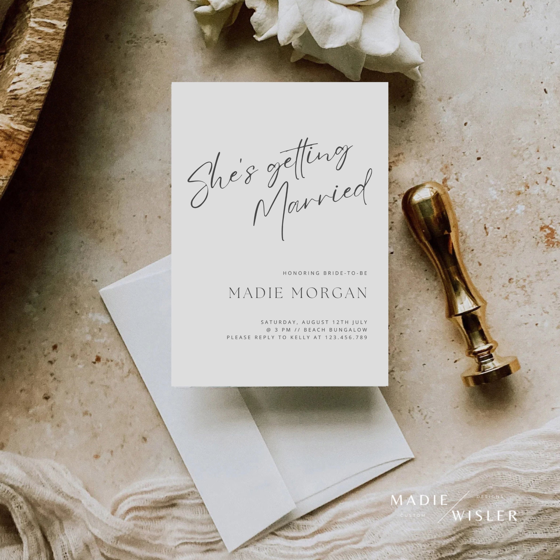 Bridal Shower Invitation | Simple Bridal Shower Invite | Modern ...