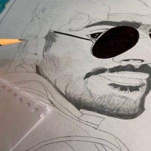 Digital Sketch Art Hand Drawn Pencil Portrait Drawing From Photo ...