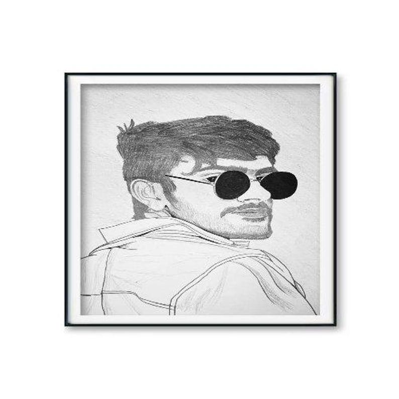 Digital Sketch Art Hand Drawn Pencil Portrait Drawing From Photo ...