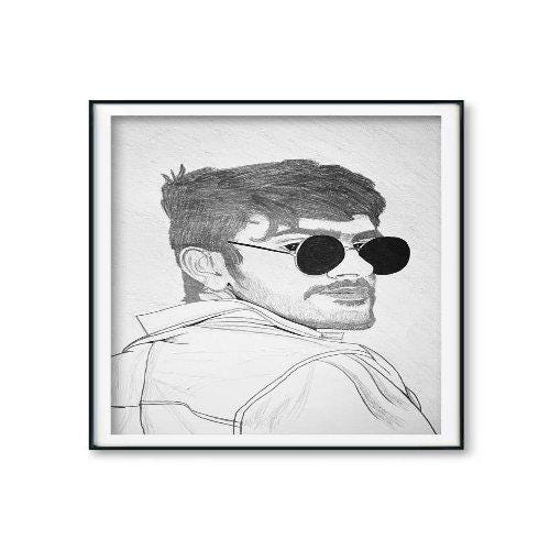 Digital Sketch Art Hand Drawn Pencil Portrait Drawing From Photo ...