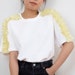 Yellow Ruffled Sleeve T-shirt. Cotton Voile Ruffle on White Cotton Tee ...