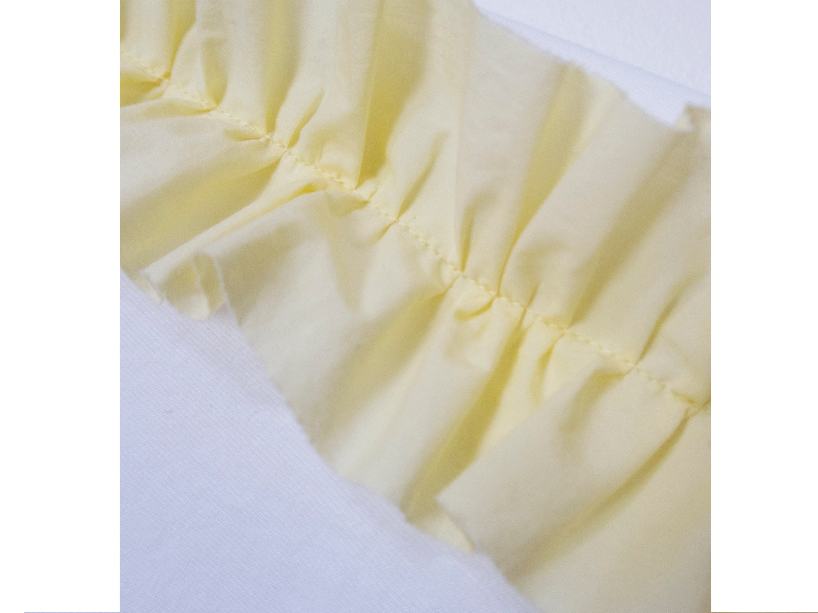 Yellow Ruffled Sleeve T-shirt. Cotton Voile Ruffle on White Cotton Tee ...