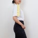 Yellow Ruffled Sleeve T-shirt. Cotton Voile Ruffle on White Cotton Tee ...