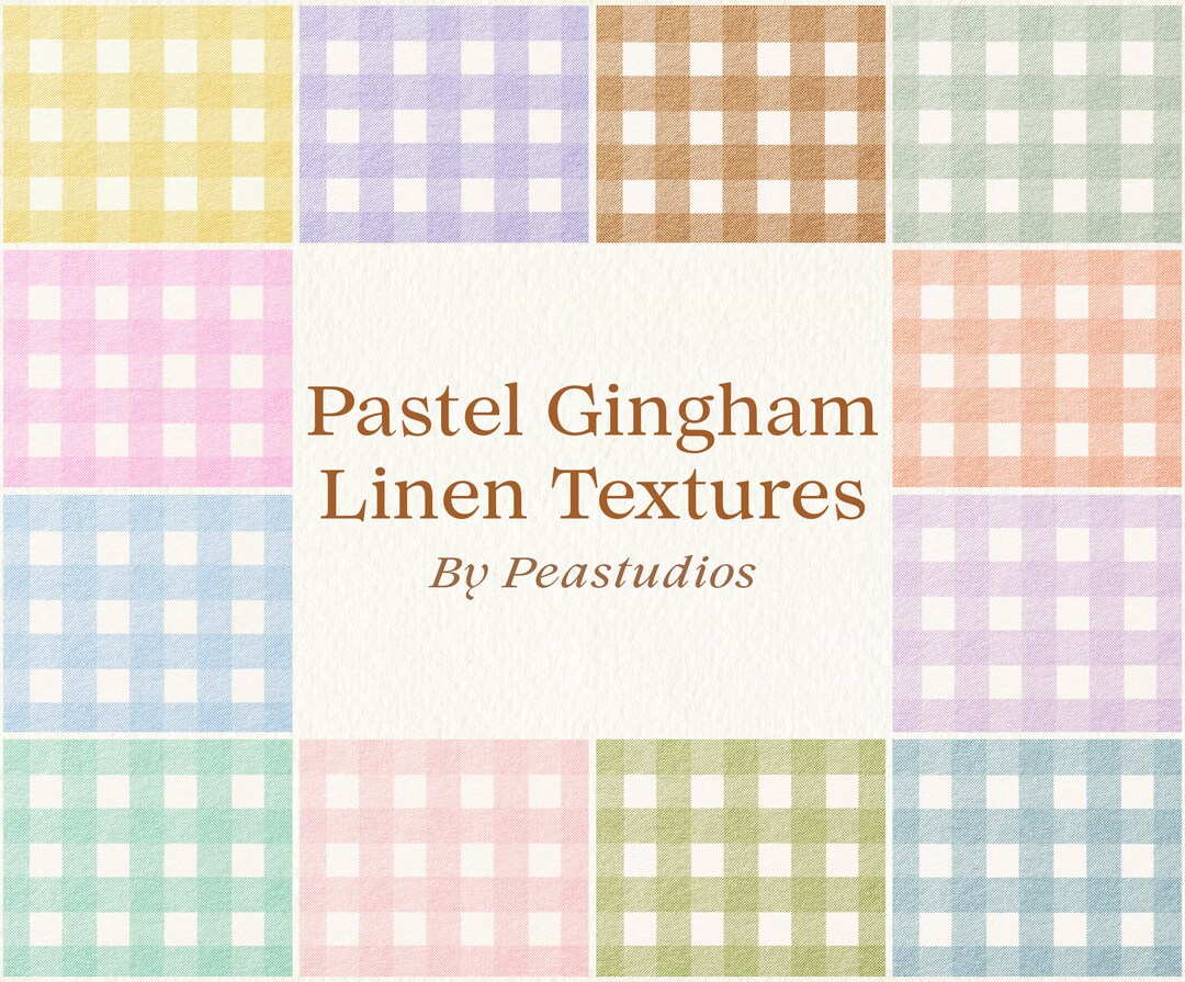 Pastel Linen Textured Gingham Patterns - Etsy