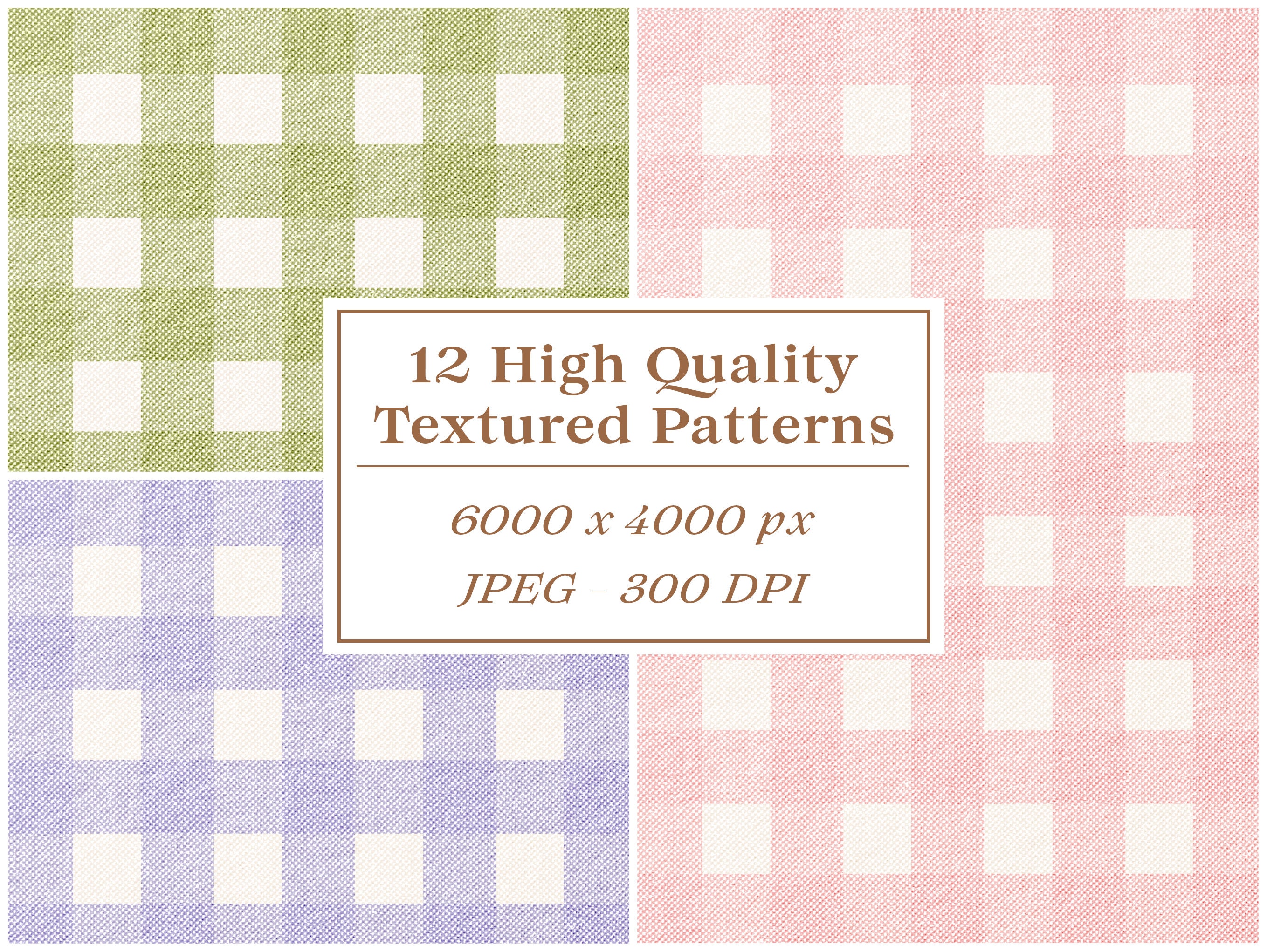 Pastel Linen Textured Gingham Patterns - Etsy