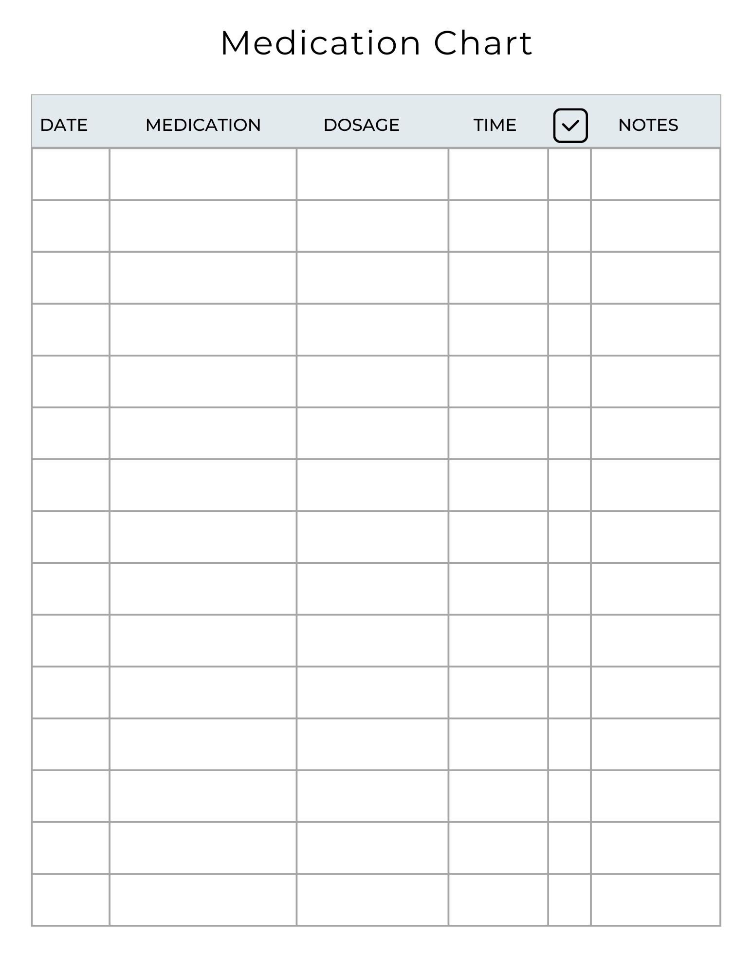 Medication Chart Checklist - Etsy