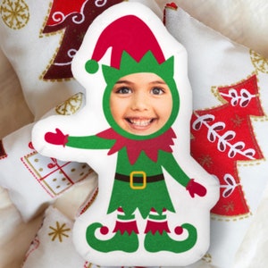 Elf Shaped Photo Pillow, Custom Christmas Elf Face Pillow, Personalized ...