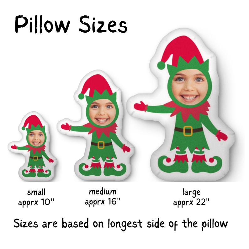 Elf Shaped Photo Pillow, Custom Christmas Elf Face Pillow, Personalized ...