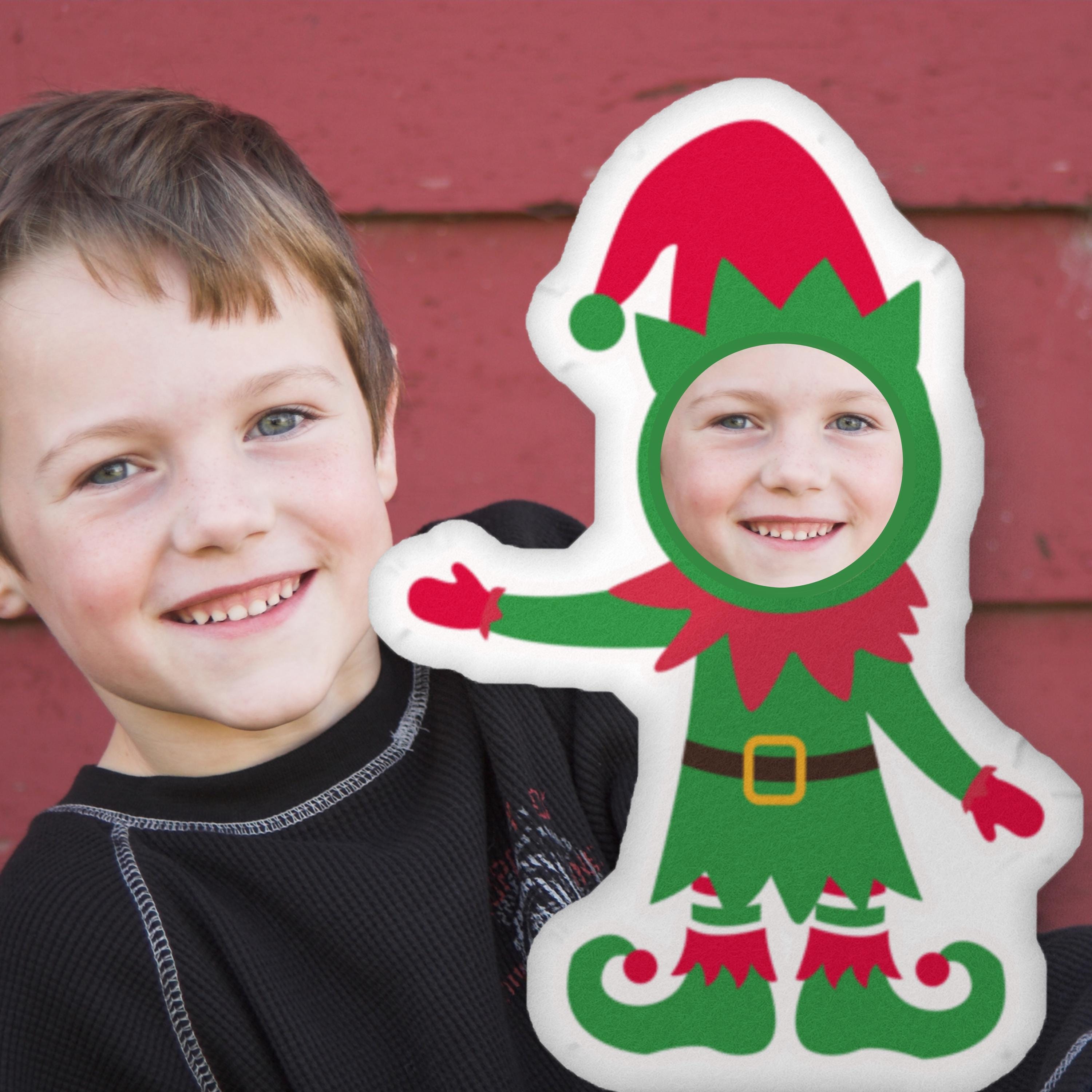Elf Shaped Photo Pillow, Custom Christmas Elf Face Pillow, Personalized ...