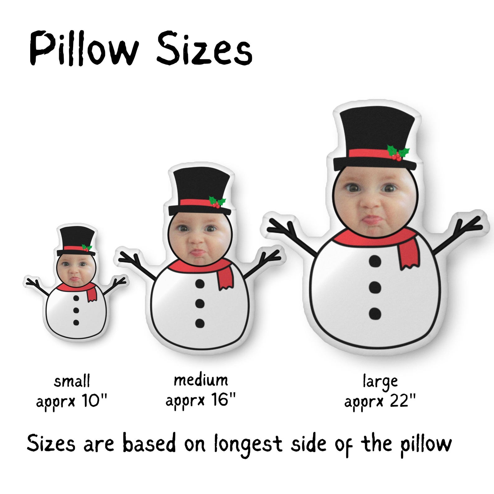 Personalized Snowman Photo Pillow: Custom Christmas Decor - Etsy