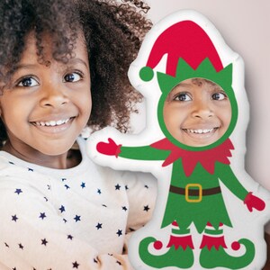 Elf Shaped Photo Pillow, Custom Christmas Elf Face Pillow, Personalized ...